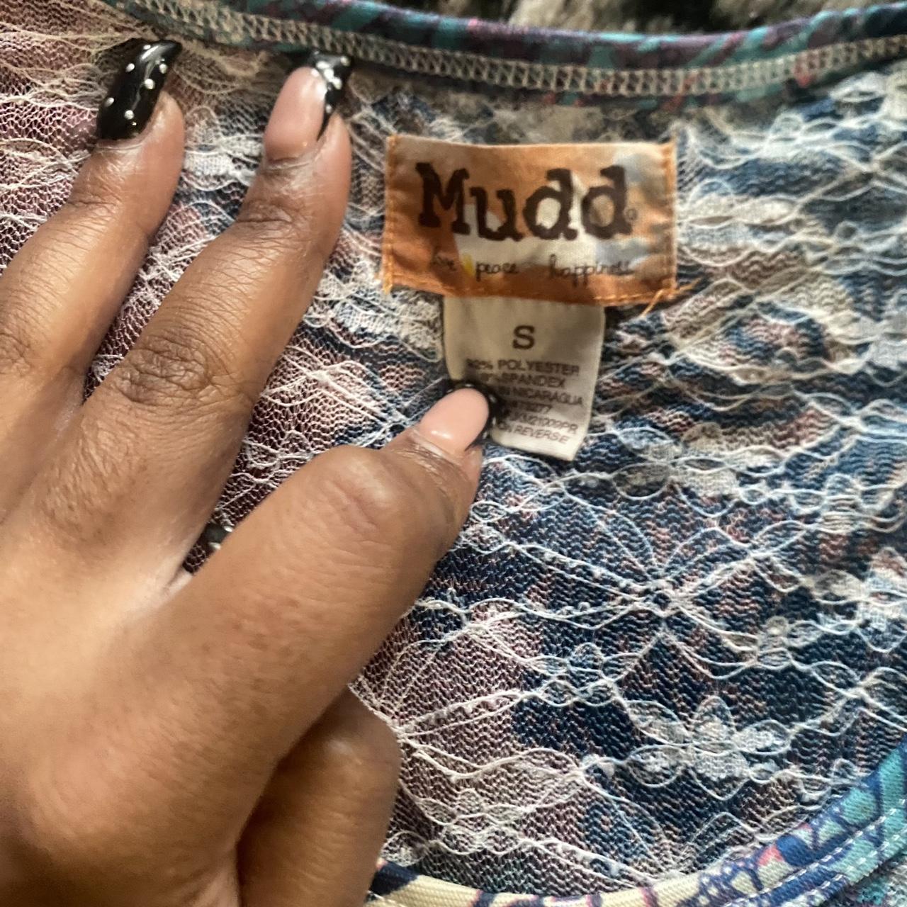 vintage mudd bohemian sheer baby tee - full... - Depop