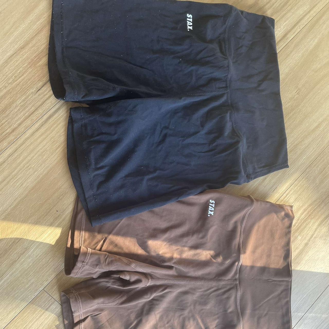 stax shorts 2 pairs both black and brown - Depop