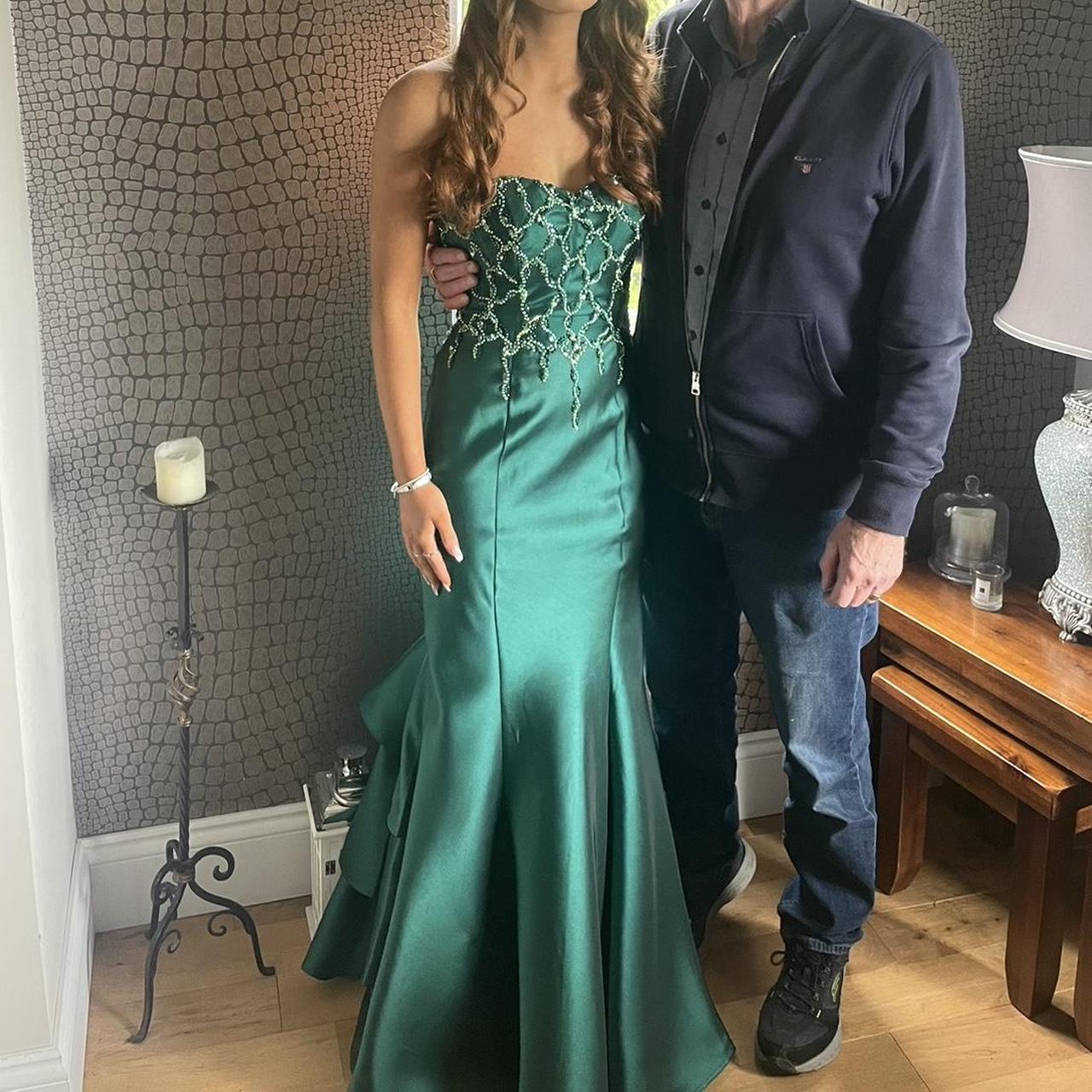 emerald green strapless formal/debs dress so... - Depop