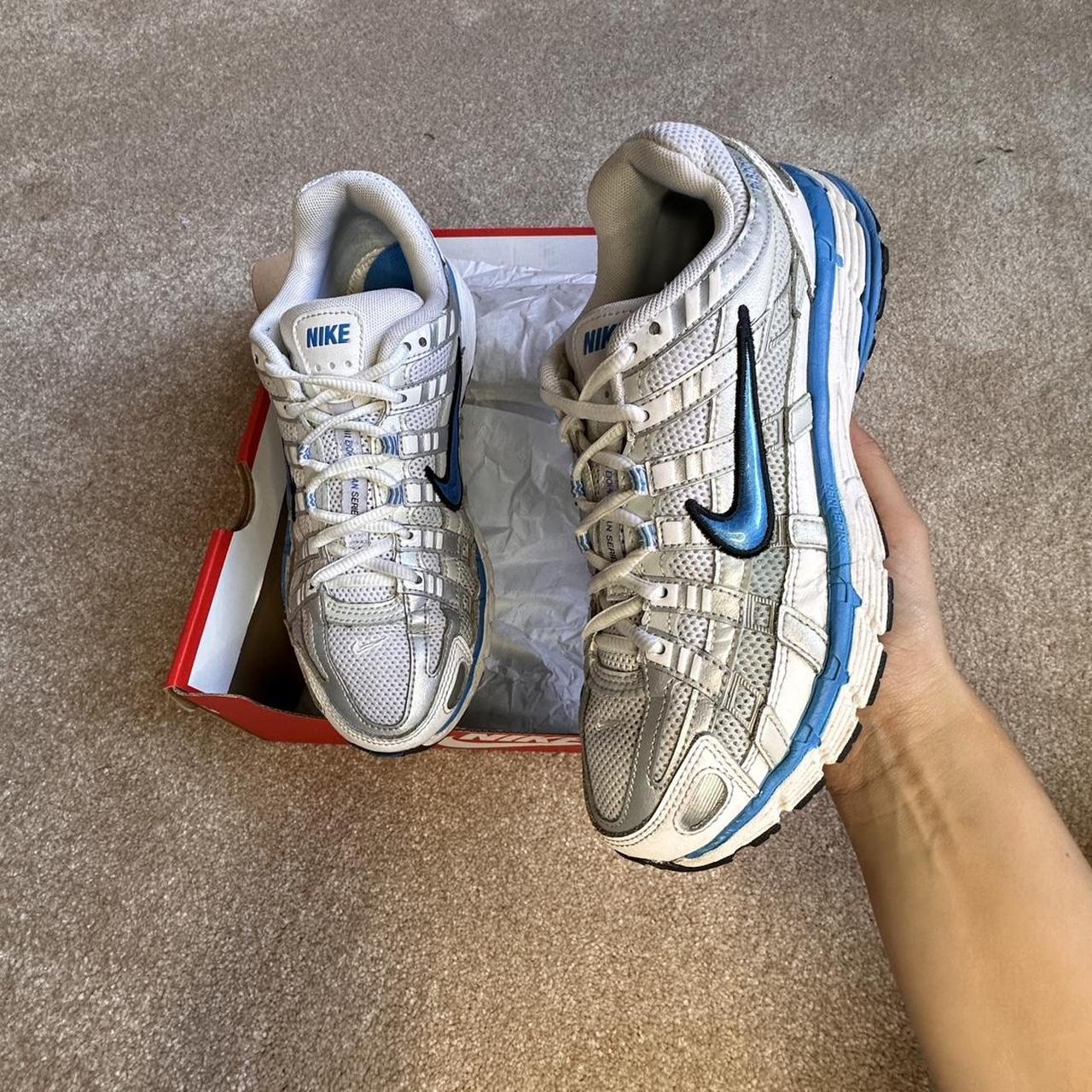 Nike p6000 in silver & blue Size 6 Good condition... - Depop