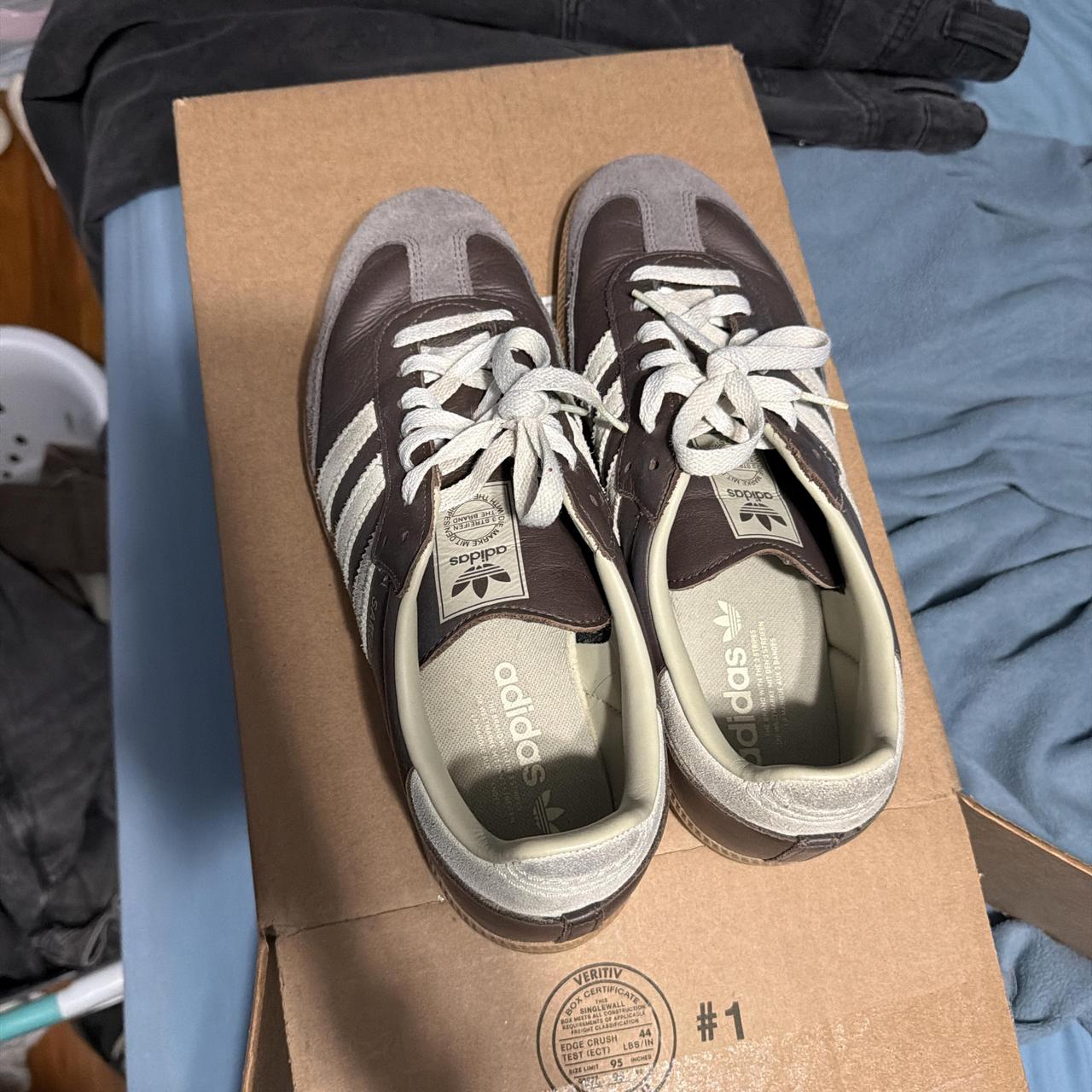 ADIDAS SAMBA OG BROWN PUTTY GREY brown samba with a... | Depop