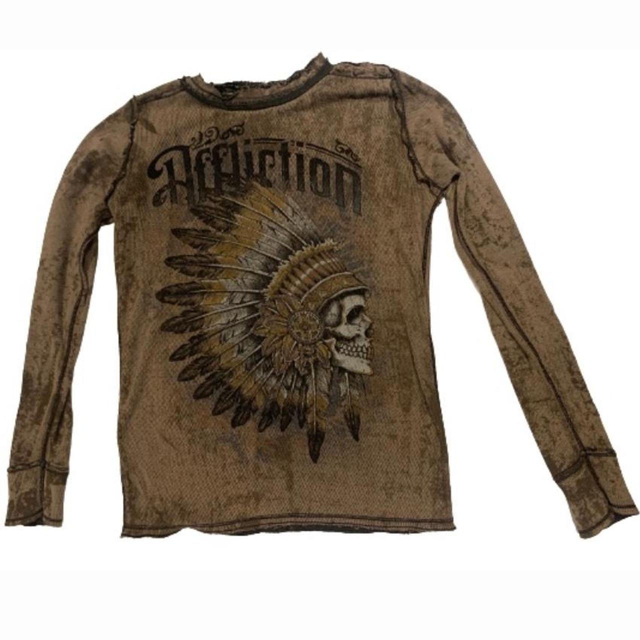 Affliction long sleeve it’s also reversible - Depop