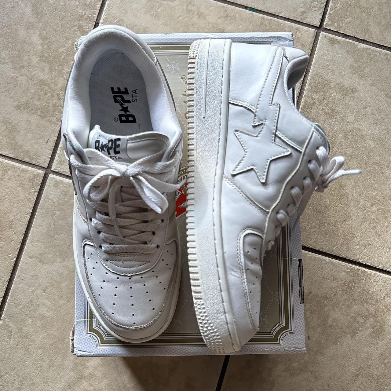 BAPE Men's White Trainers | Depop