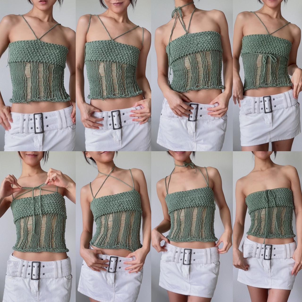 Handmade Crochet Distressed Top, reversible and can... - Depop