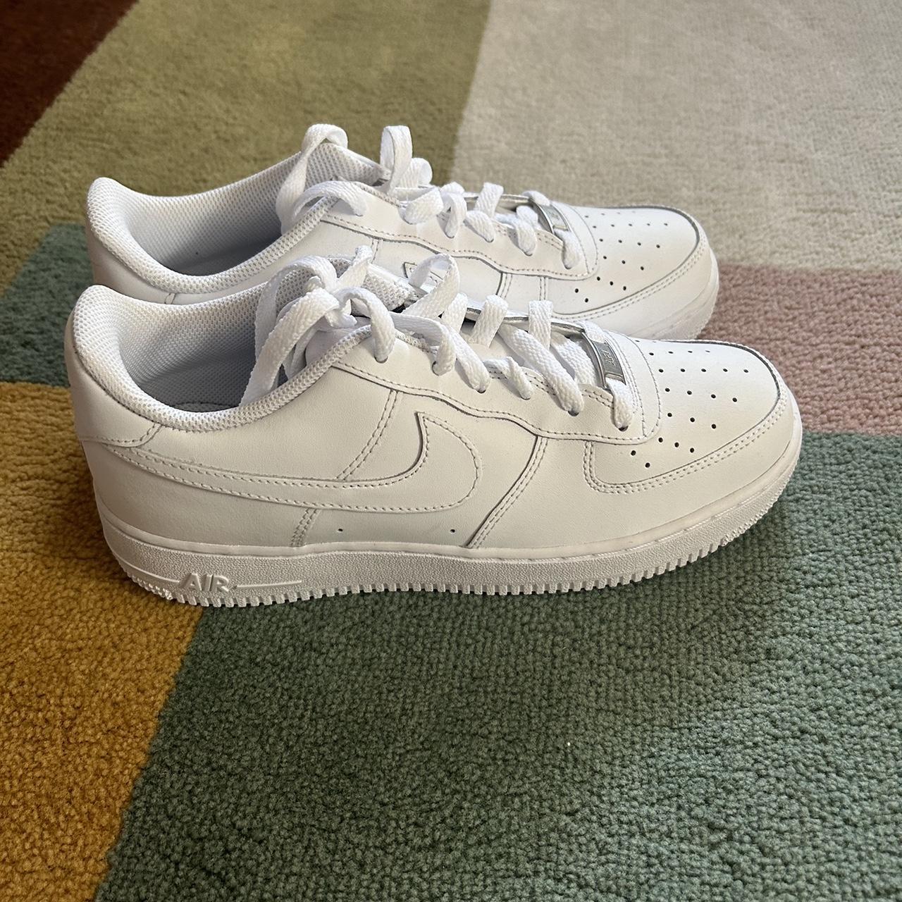 7Y white Nike air forces. Got these a couple years... - Depop