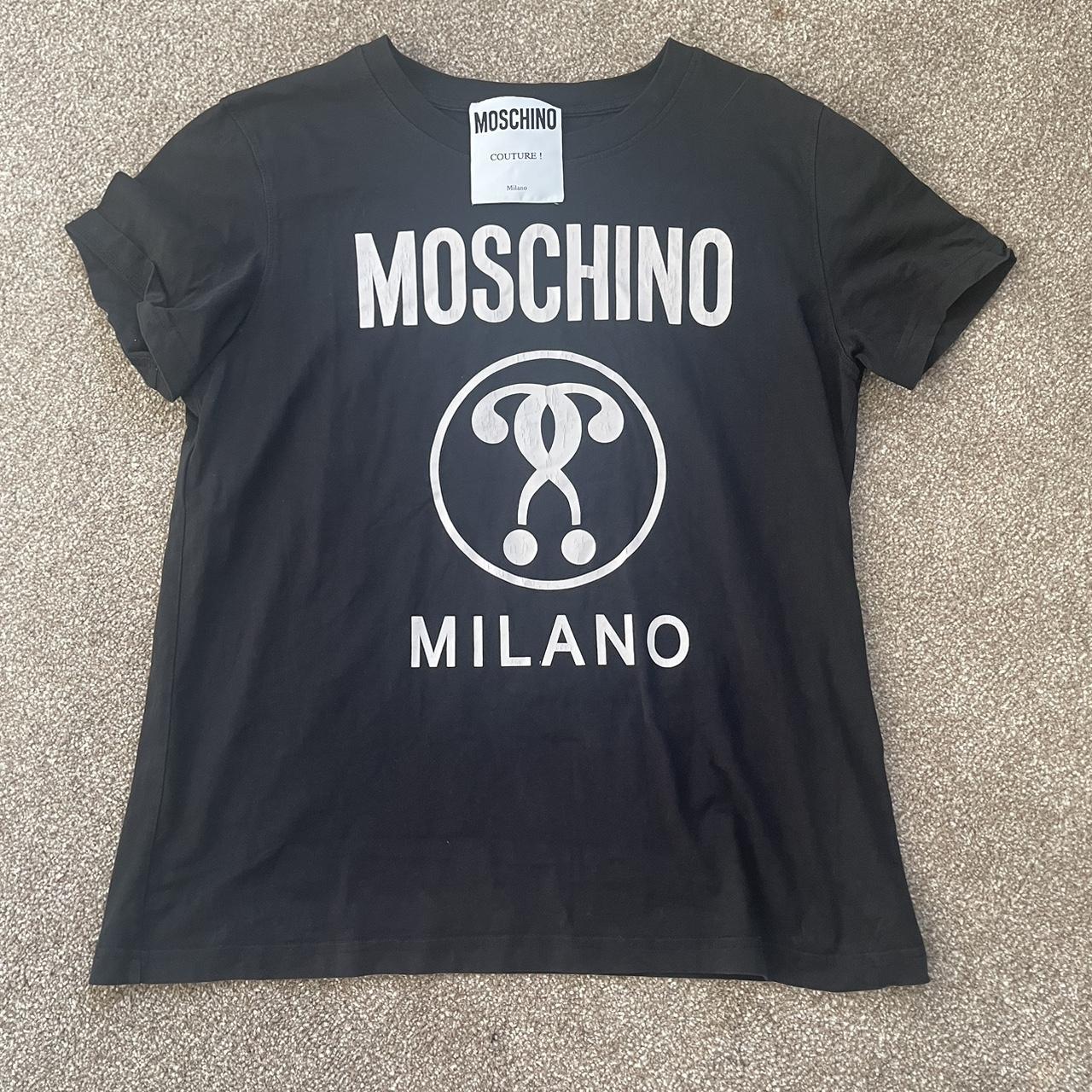 moschino tee shirt, 100% real, size small, worn a... - Depop