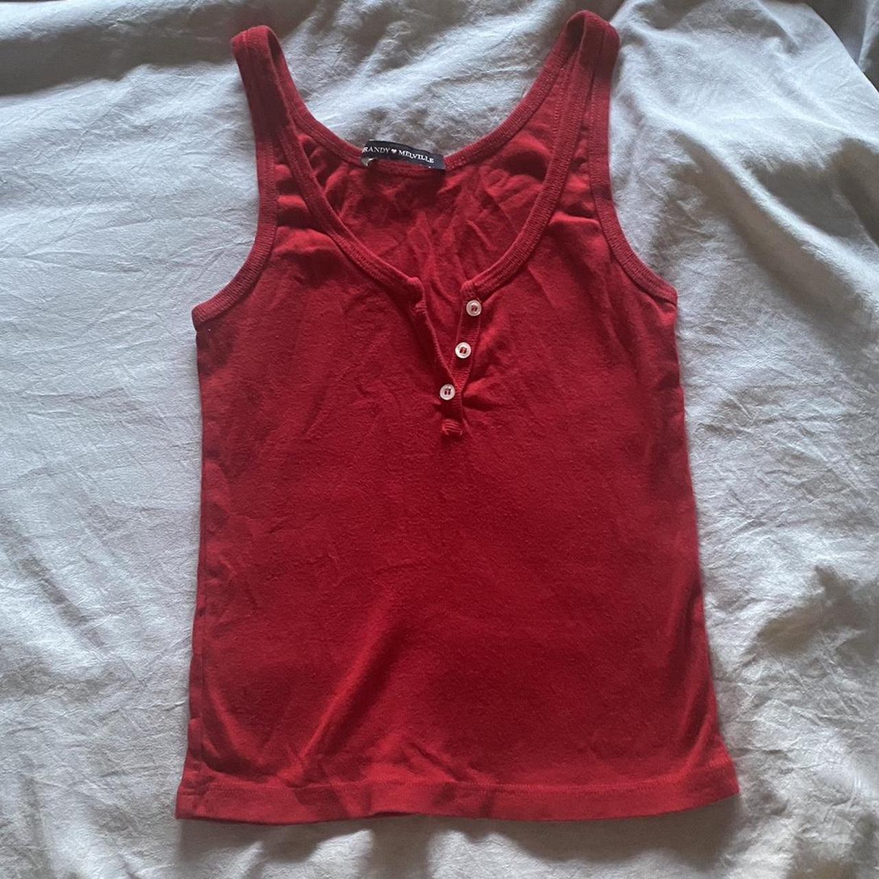 BRANDY MELVILLE RED TANK TOP One-size - Depop