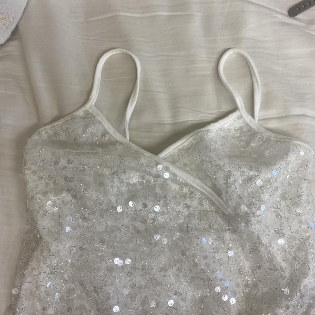 Going out set!! Brown faux leather skirt and white... | Depop