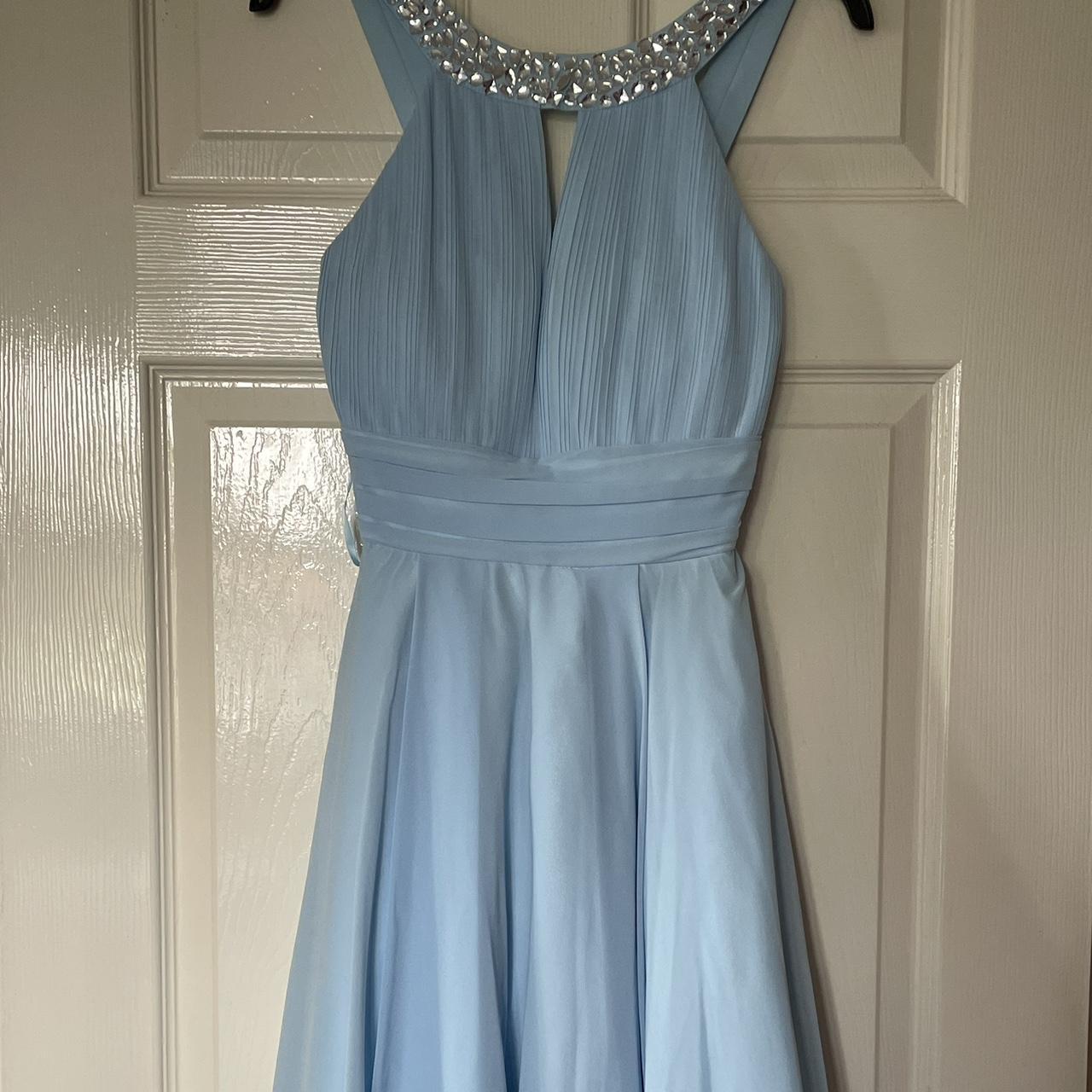 QUIZ BABY BLUE FORMAL DRESS worn once for my... - Depop