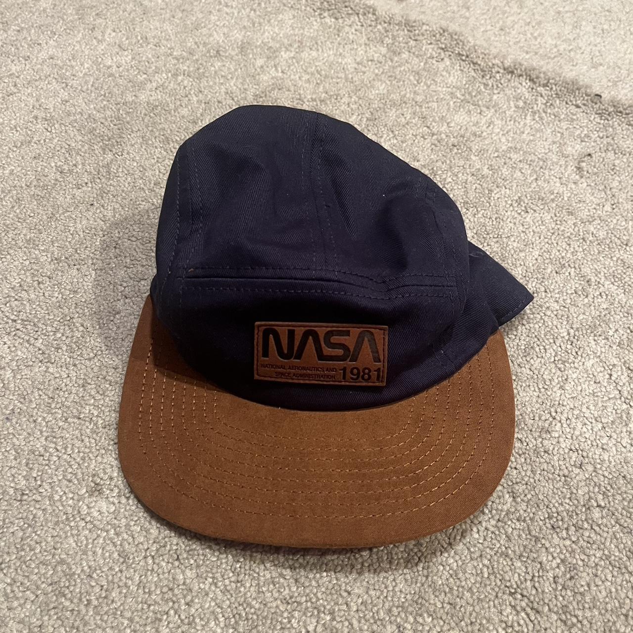 Mad Engine Men's Blue and Brown Hat | Depop