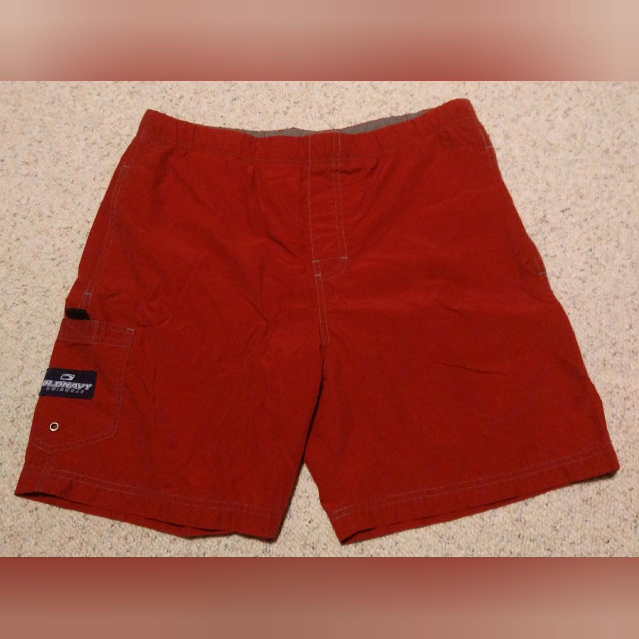 Old Navy Mens Burgundy And Red Swim Briefs Shorts Depop
