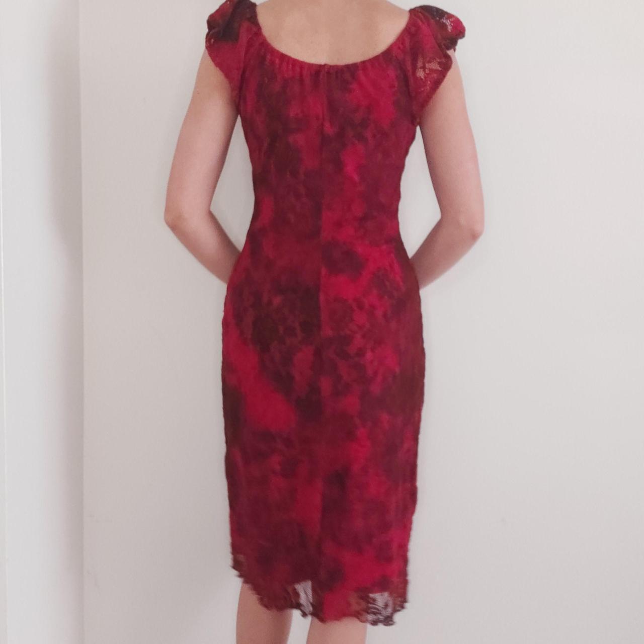 Y2K Milk Maid Dress Cute little red and black lace... - Depop