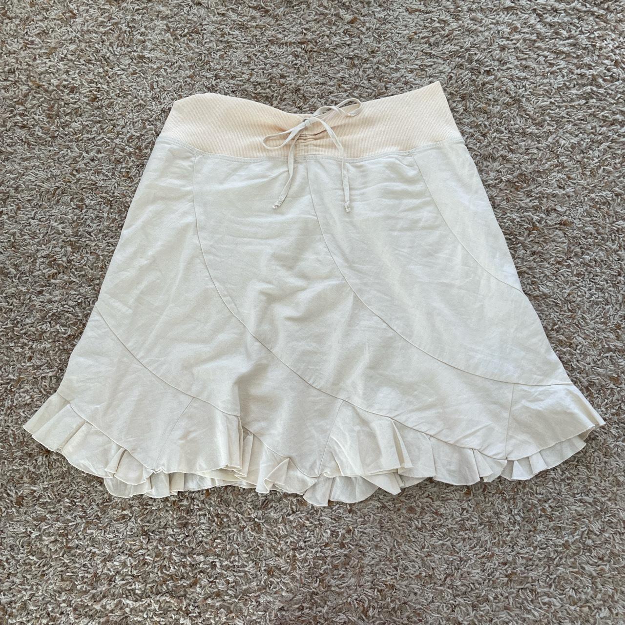 kimchi blue cream ruffle skirt from urban... - Depop