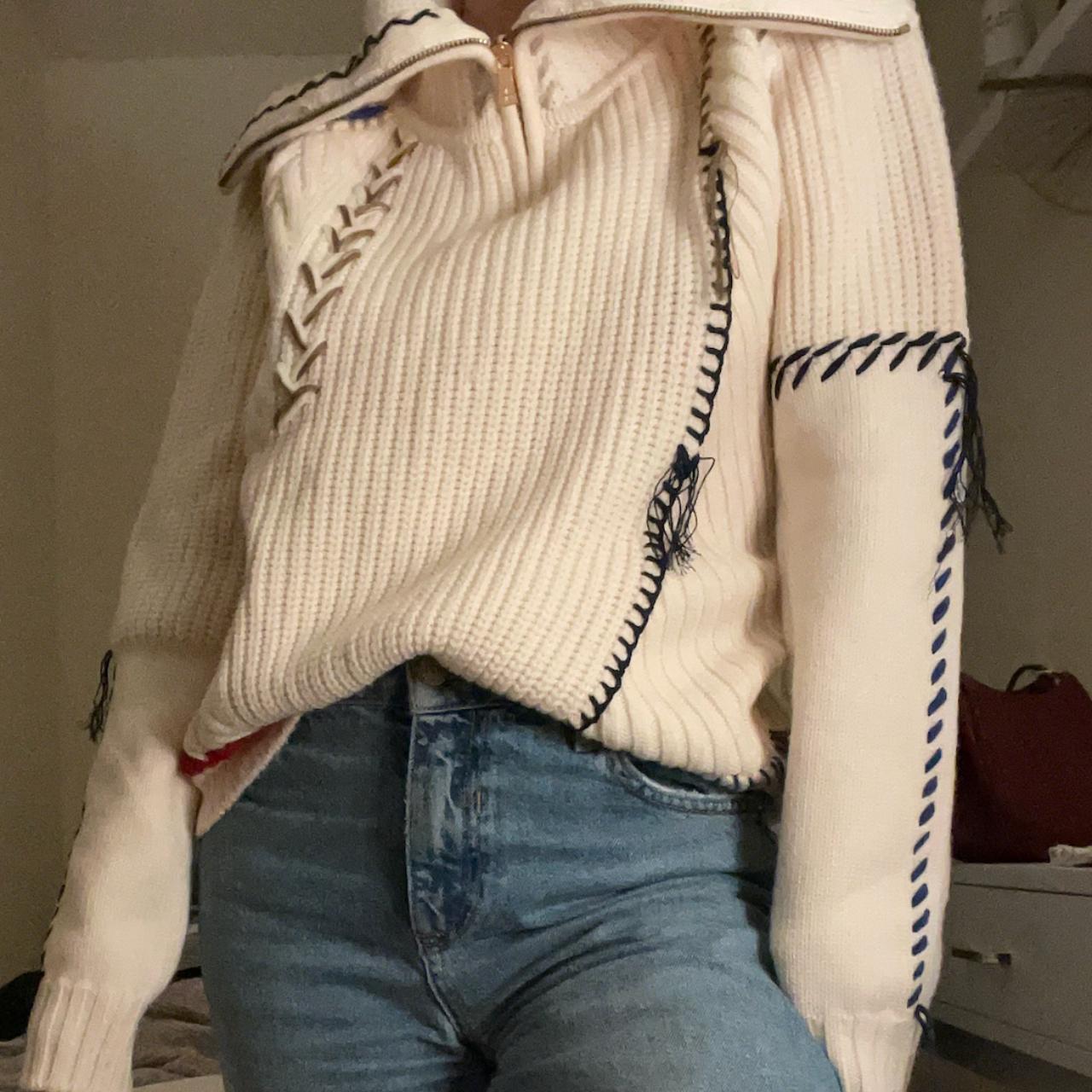 Tory Burch Vintage Zip Turtleneck. Love the knitting... - Depop