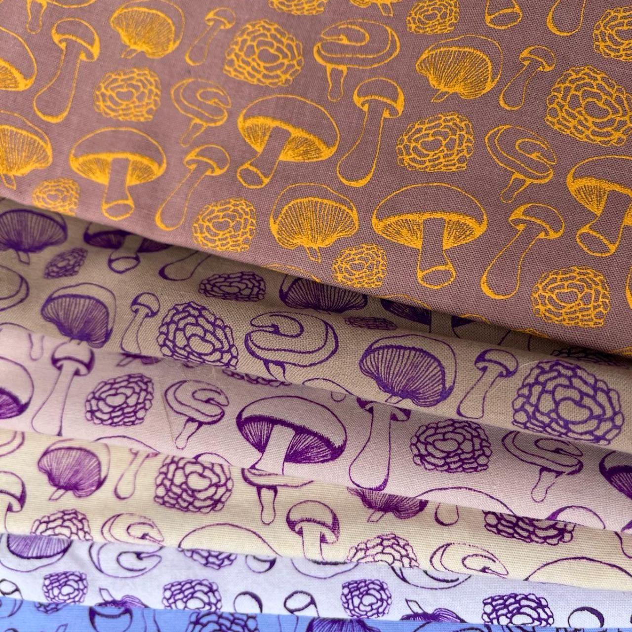 Set of 5 Silk Screen mushroom art hankies printed... | Depop