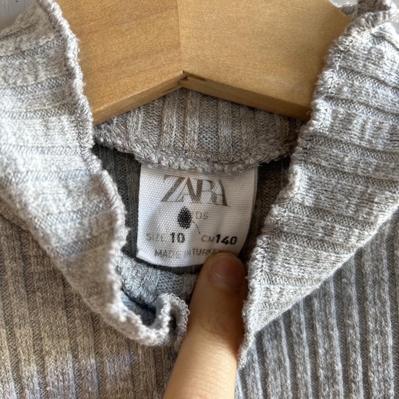 Zara girls grey ribbed top. Age 10 (140cm) - would... - Depop