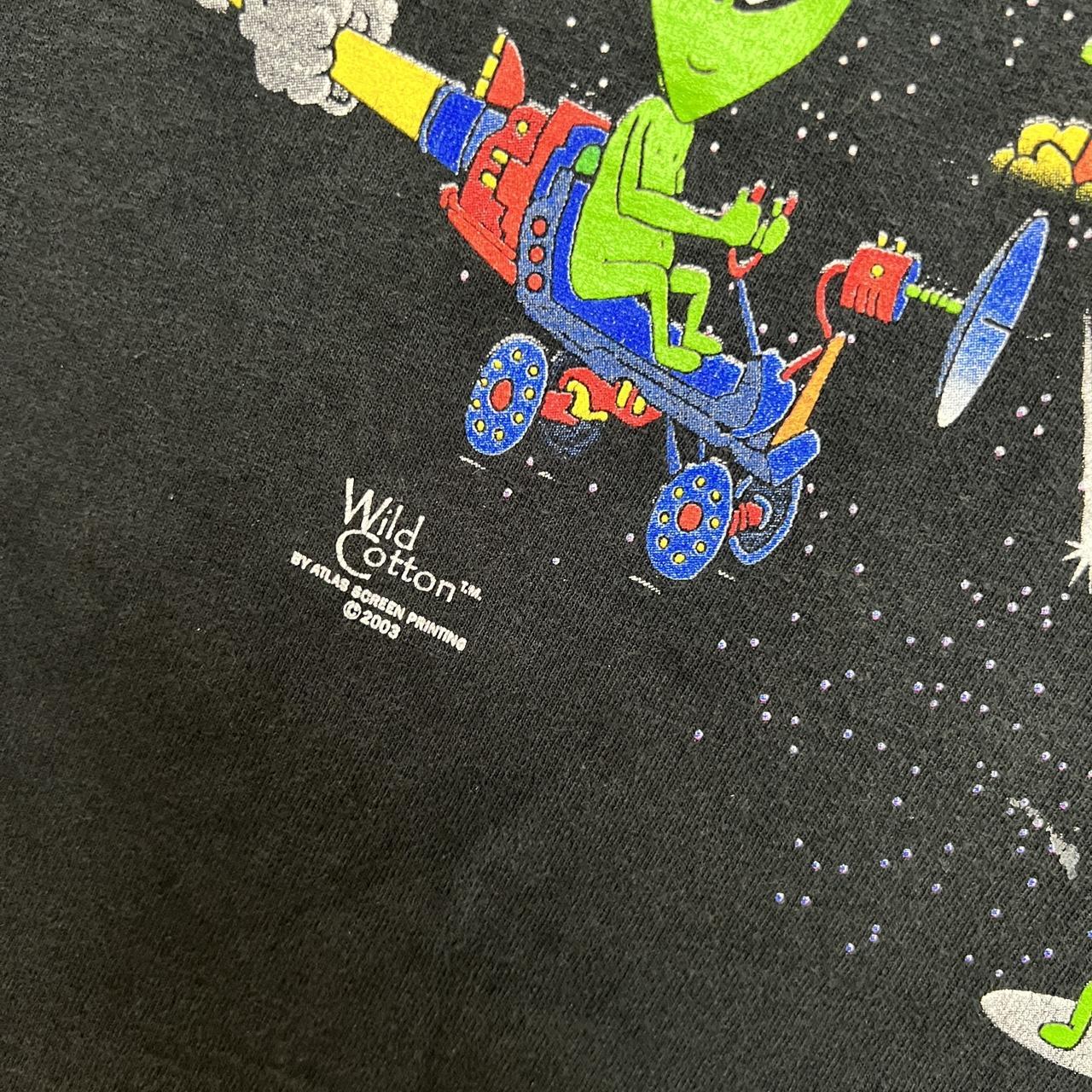 Vintage 2000s Y2K Alien Faces Space T Shirt * size:... - Depop