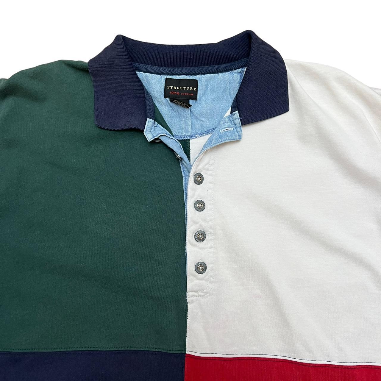 Vintage 90s STRUCTURE Color Block Polo Quarter... - Depop