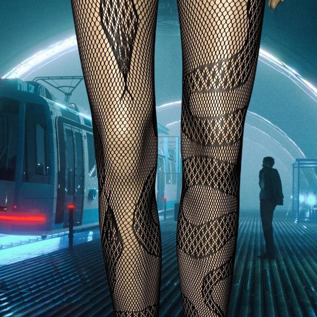 Black wrap around snake tights Code - AT411 FREE... - Depop