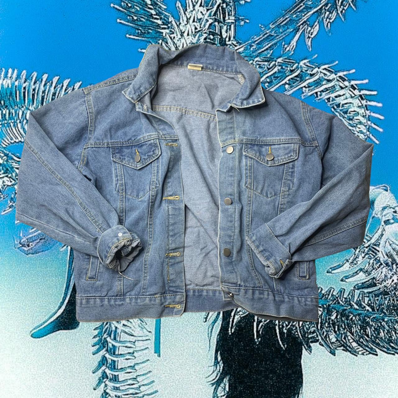 basic denim jacket for layering or wearing over... - Depop