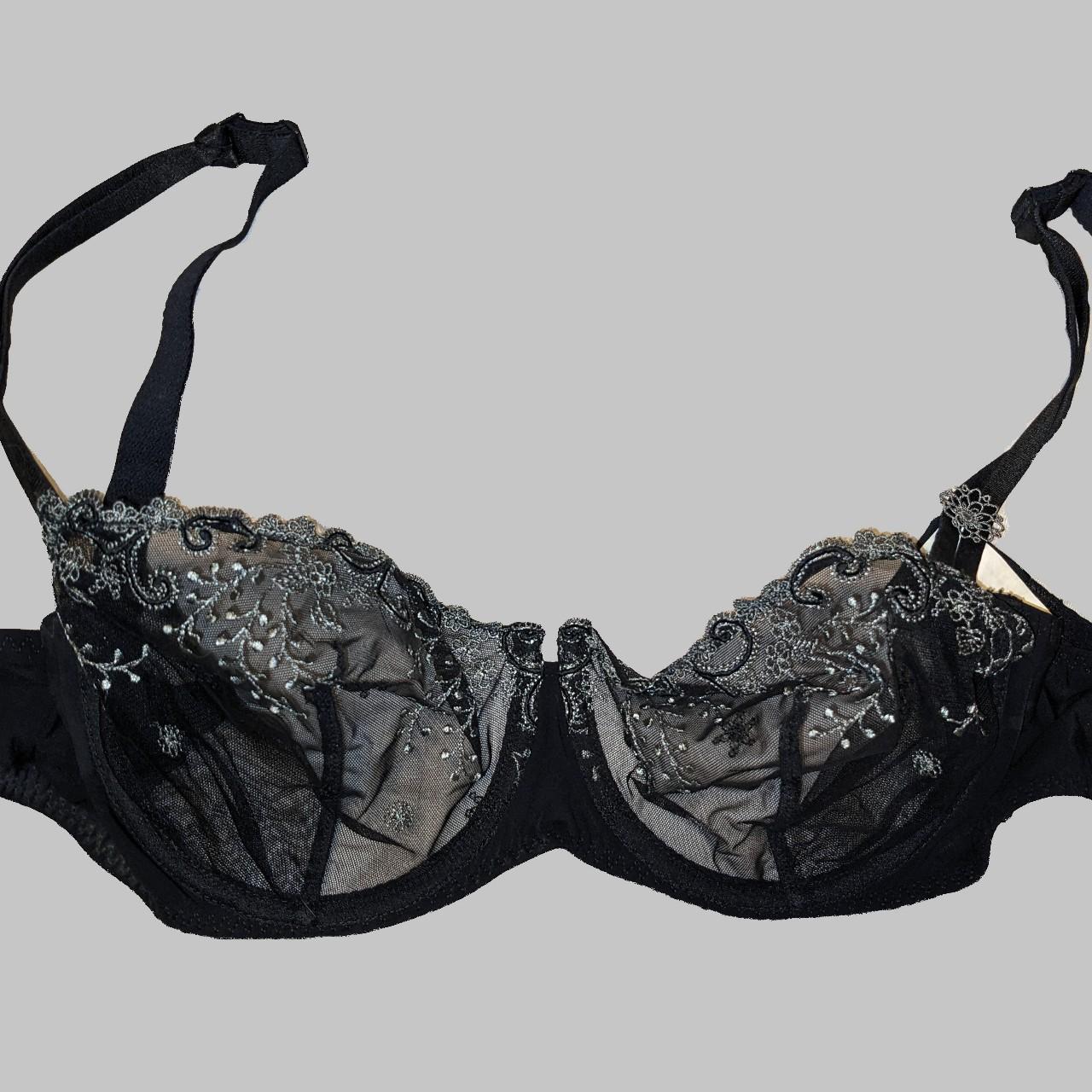 38DD Simone Perele Underwire Bra, Black & Grey... | Depop