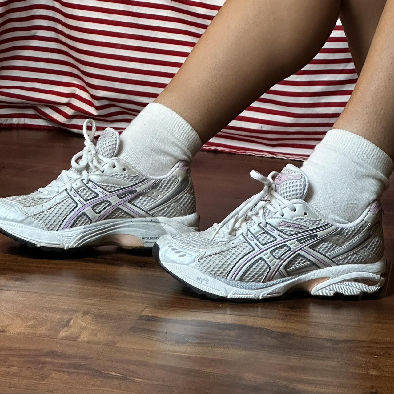 Super cute gel asics tennis shoes. Pink, silver, and... - Depop