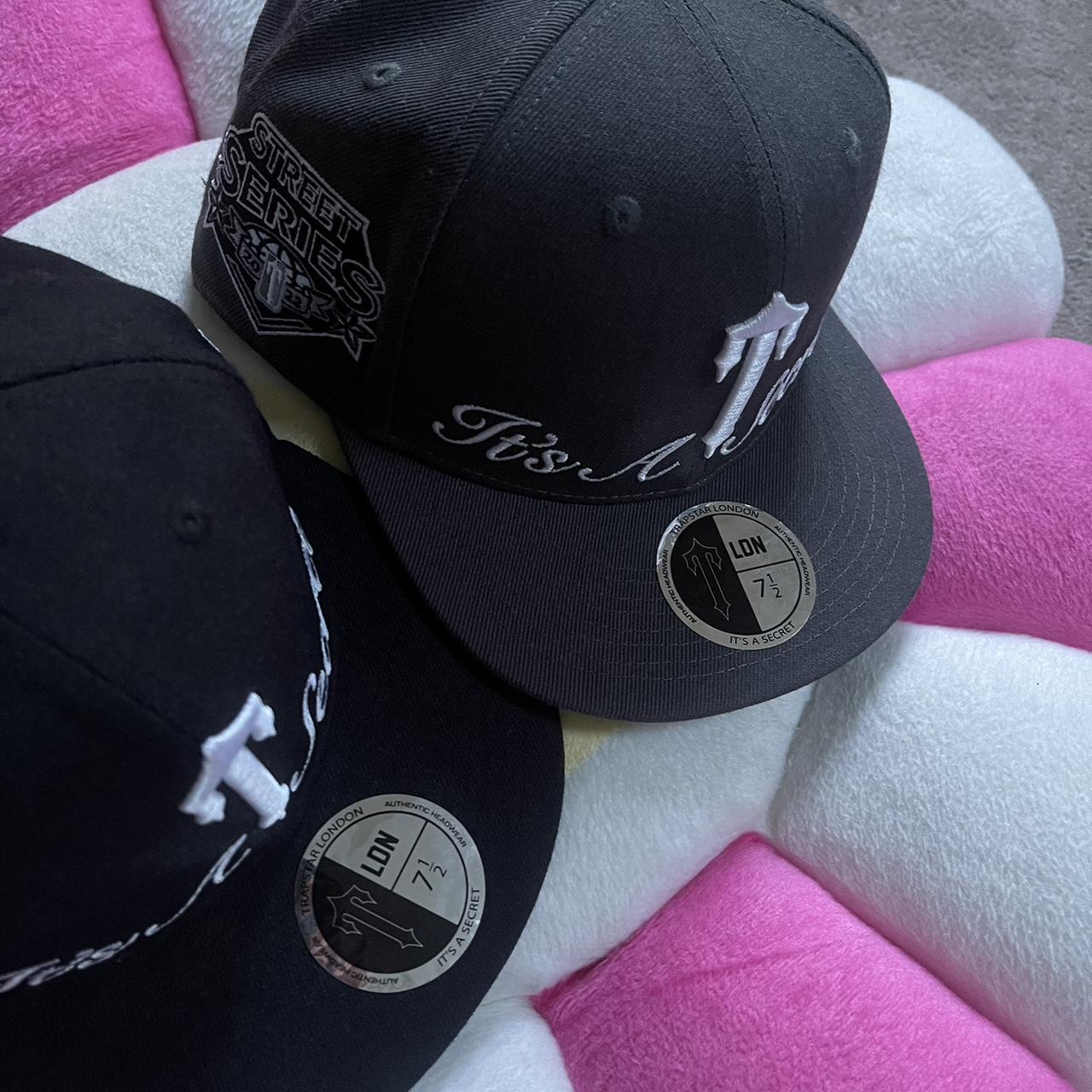 2 x Trapstar Flat Cap Fitted Hat 🌍 Black With Blue... - Depop