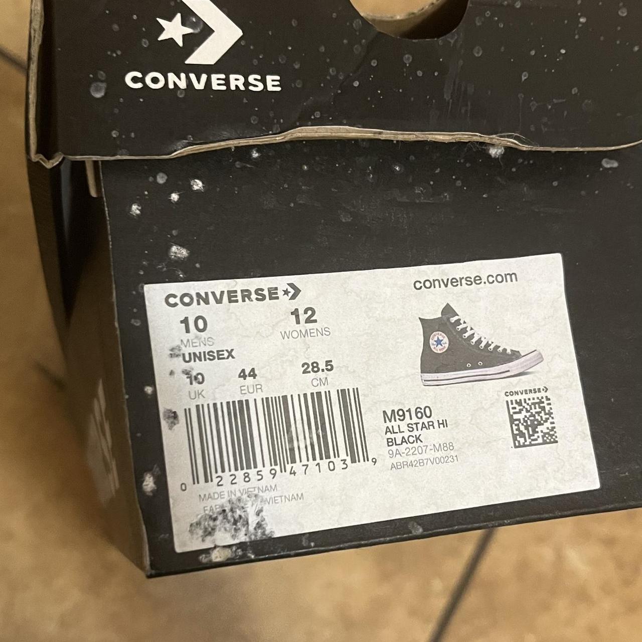 Black and white converse ( chuck taylors ) with fat... - Depop