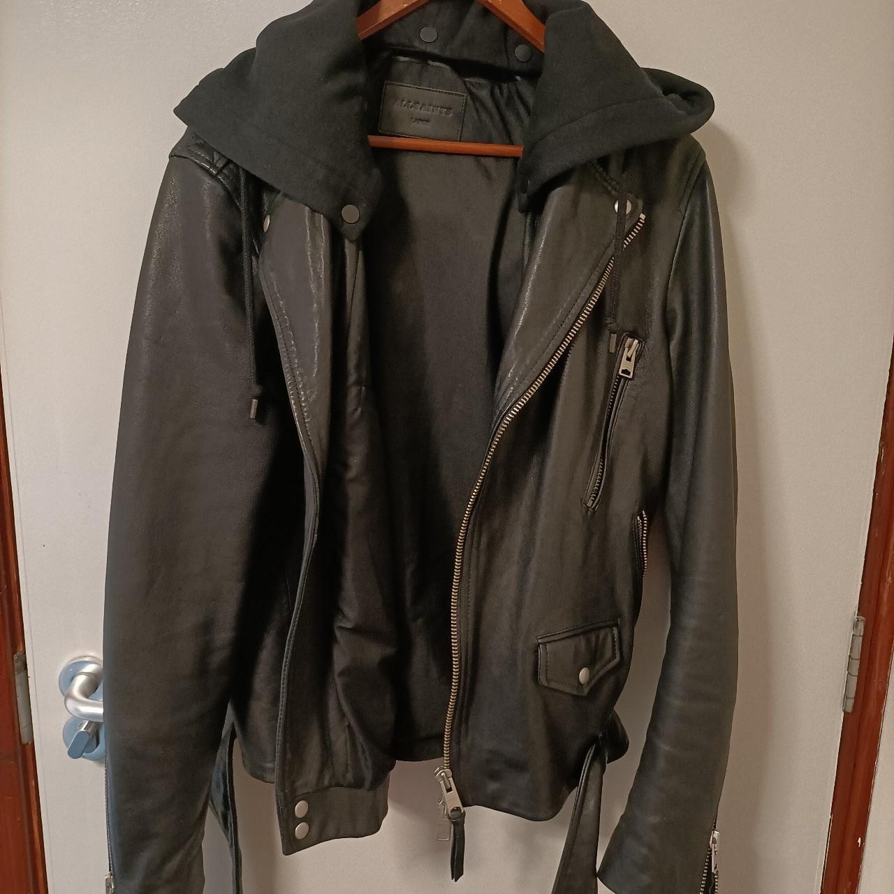 All saints biker leather goth emo jacket size L... - Depop