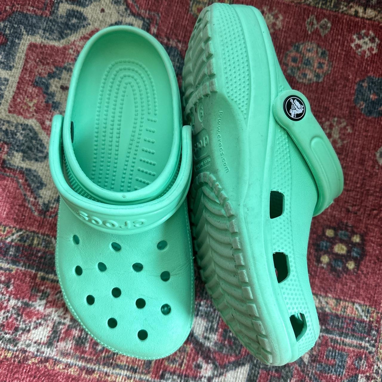 Crocs Womens Green And Blue Clogs Depop