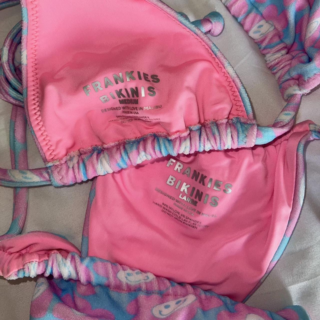 Frankies Bikinis Womens Pink And Blue Swimsuit One Piece Depop