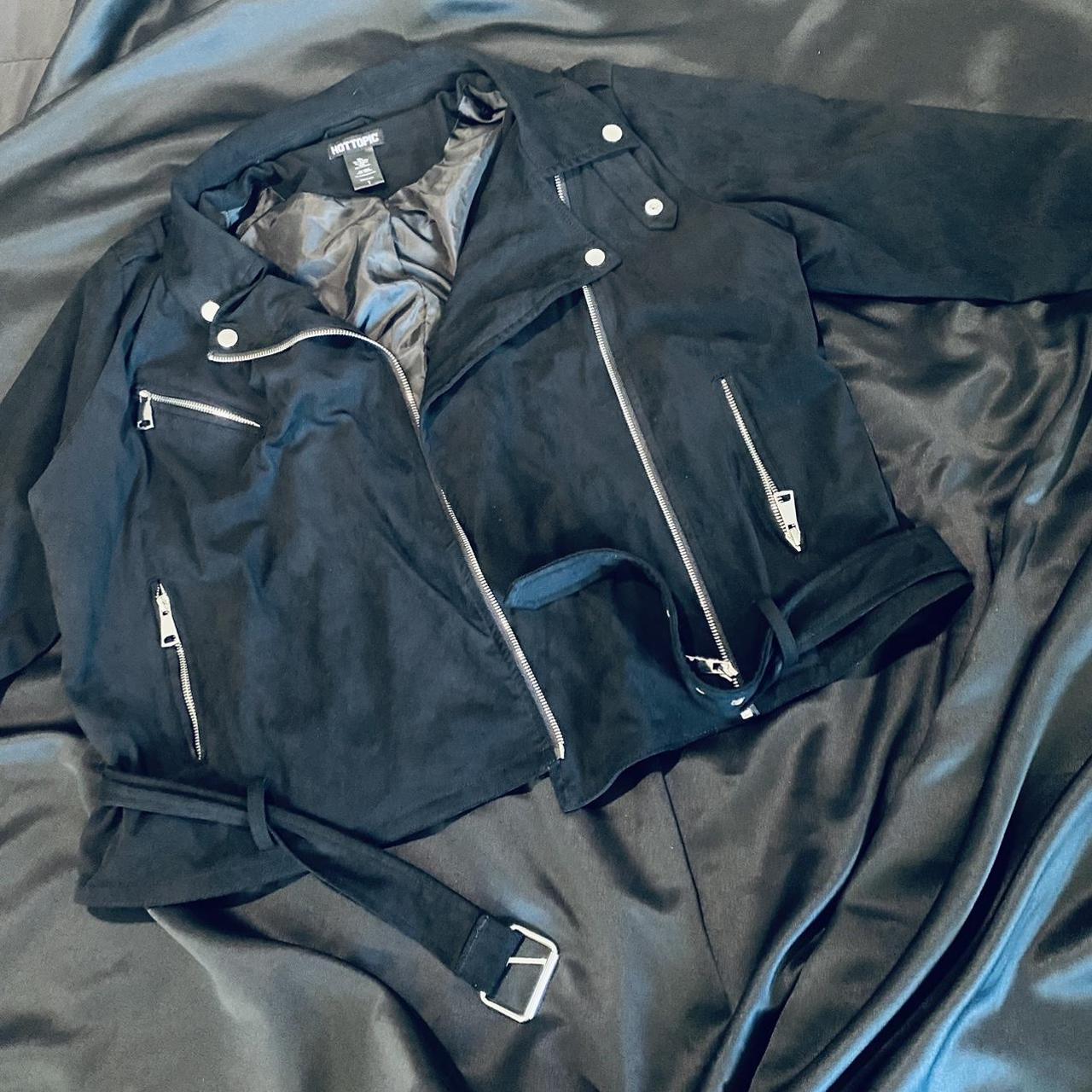 Hot topic black moto style jacket it’s pretty big it... - Depop