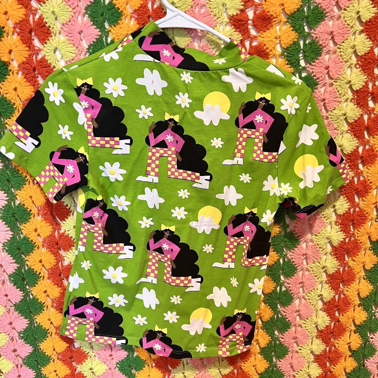 Adorable Nooworks green printed turtleneck top In... - Depop