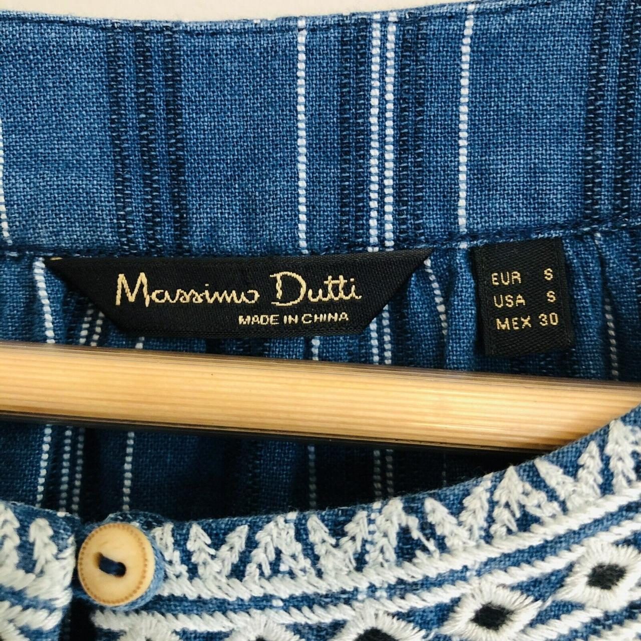 Massimo Dutti Womens Top Small Cotton Blue Depop