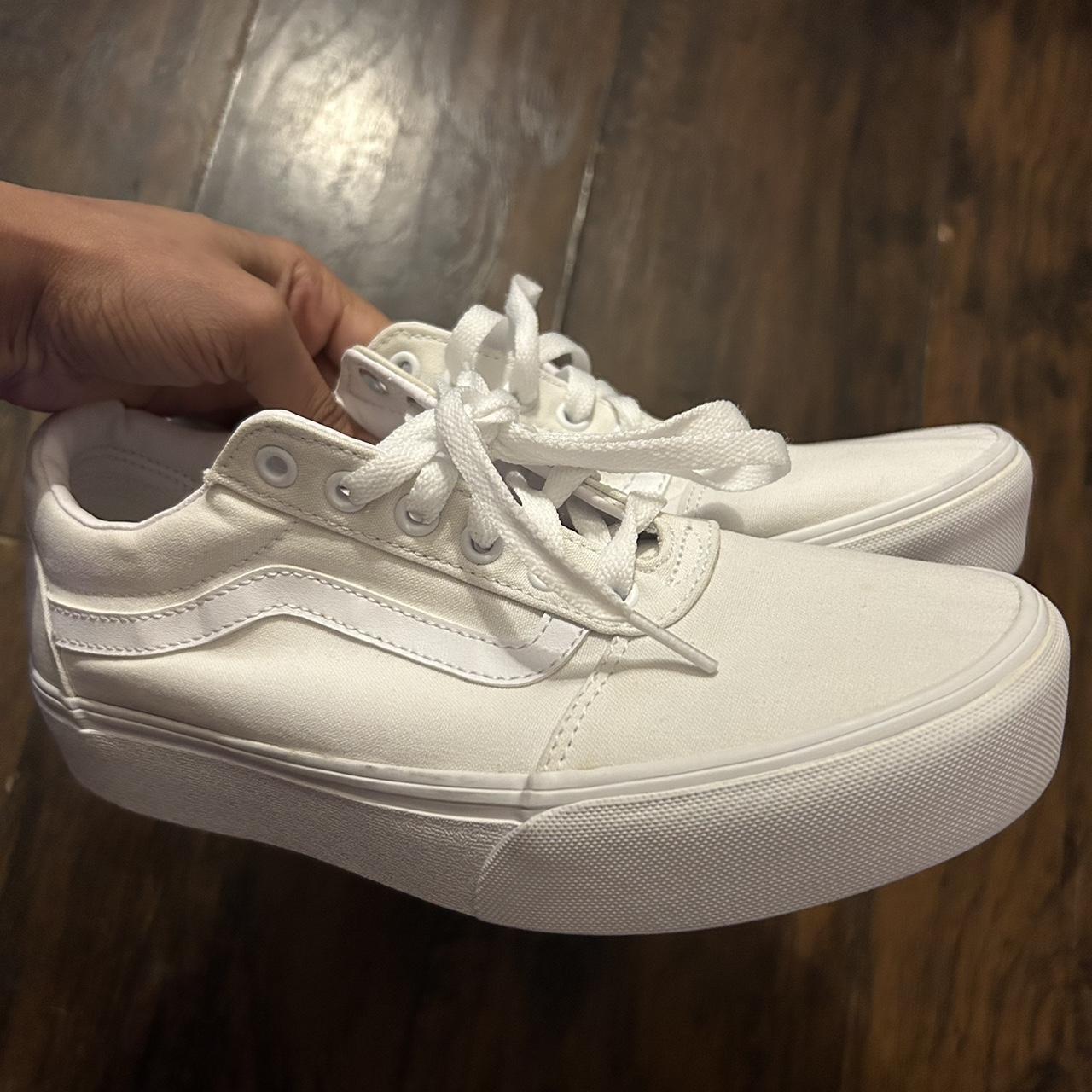 White platform Van labeled size W9.5 Condition 9/10... - Depop