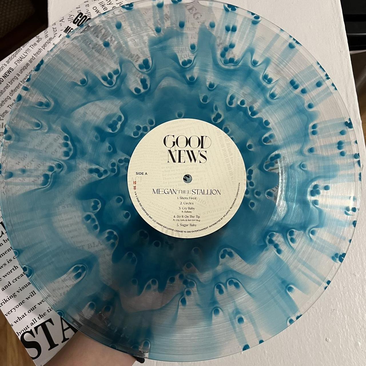 Megan Thee Stallion Good News vinyl. Cloudy Blue... - Depop