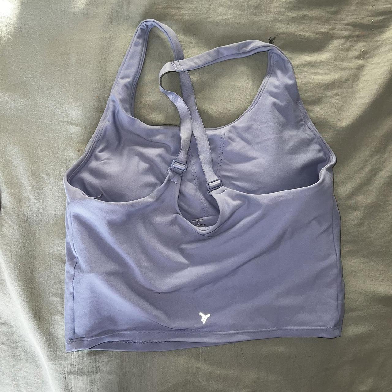 Baby blue workout top with built in padding and... - Depop