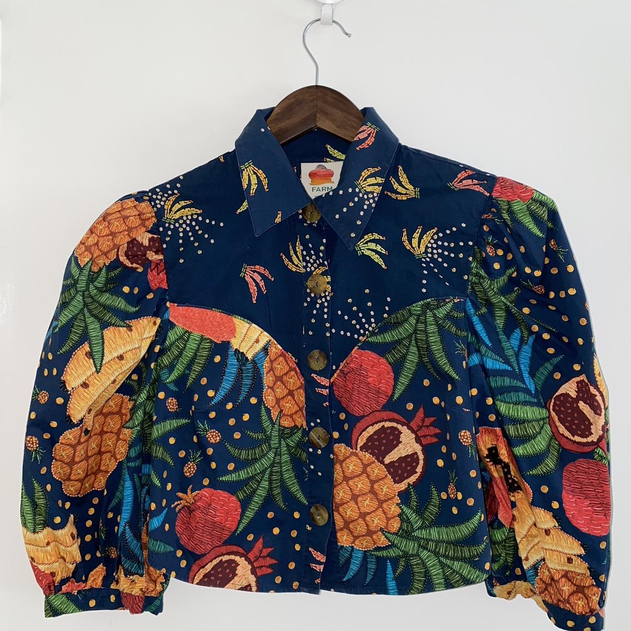Farm Rio cropped button shirt. Bought from The Real... - Depop