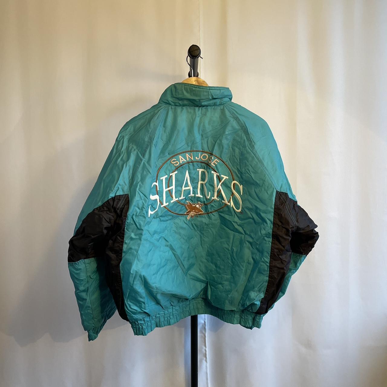 Vintage San Jose Sharks Puffer jacket... - Depop