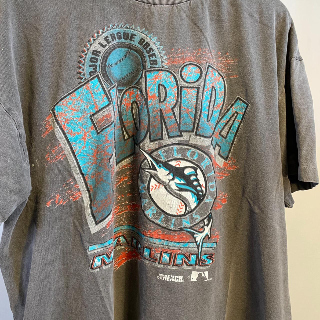 Vintage 1992 Florida Marlins T-Shirt Tagged 2XL... - Depop