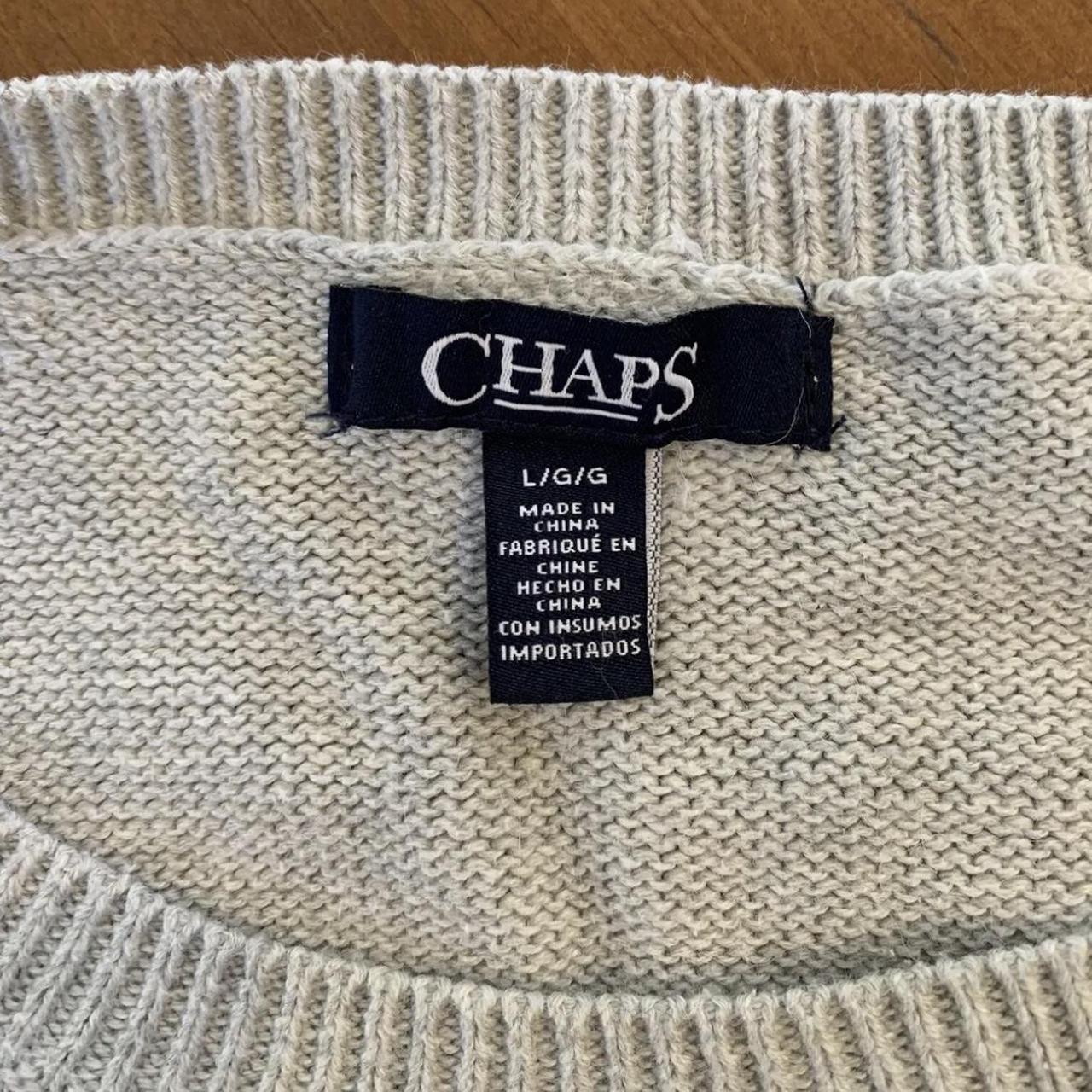 Chaps Women’s Oatmeal Gray Fair Isle Pullover Knit... - Depop