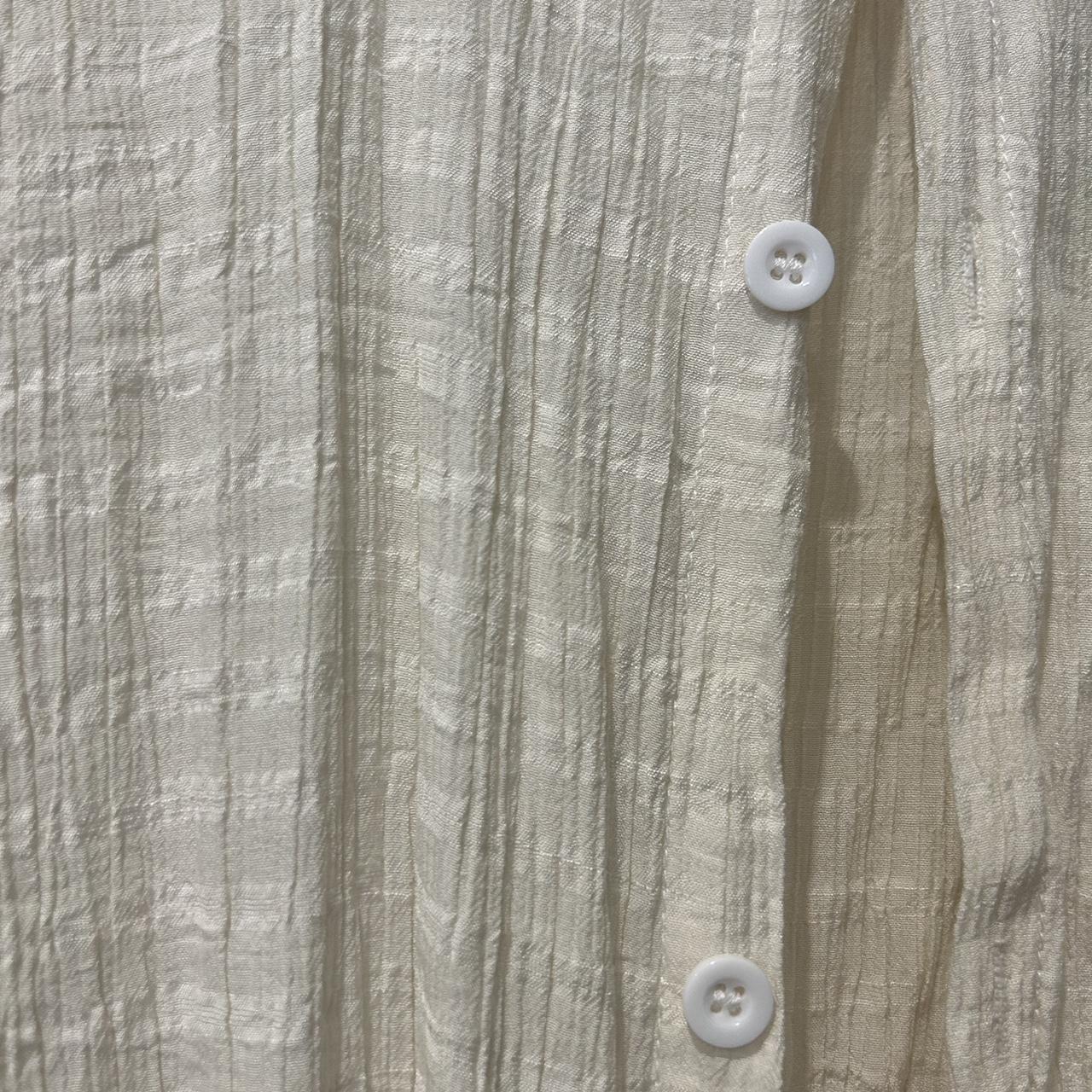 Light cream long button up shirt Works great as an... - Depop