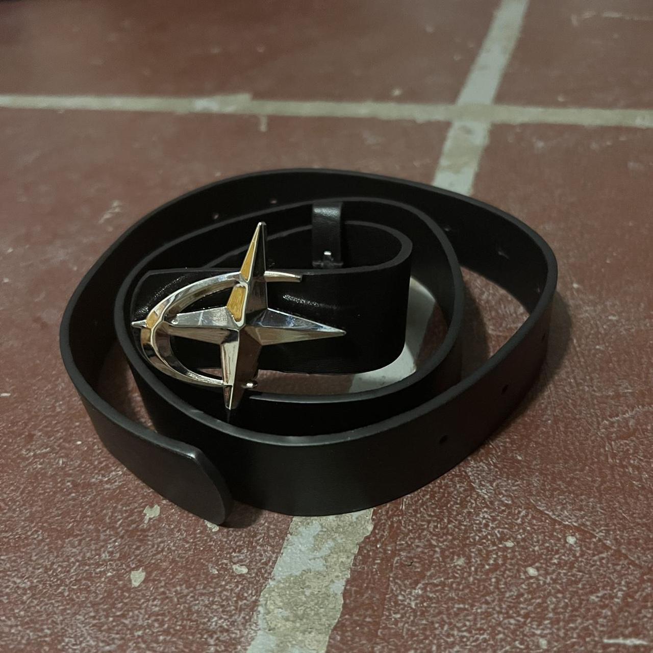 cyber y2k star grunge belt super sick metallic... - Depop