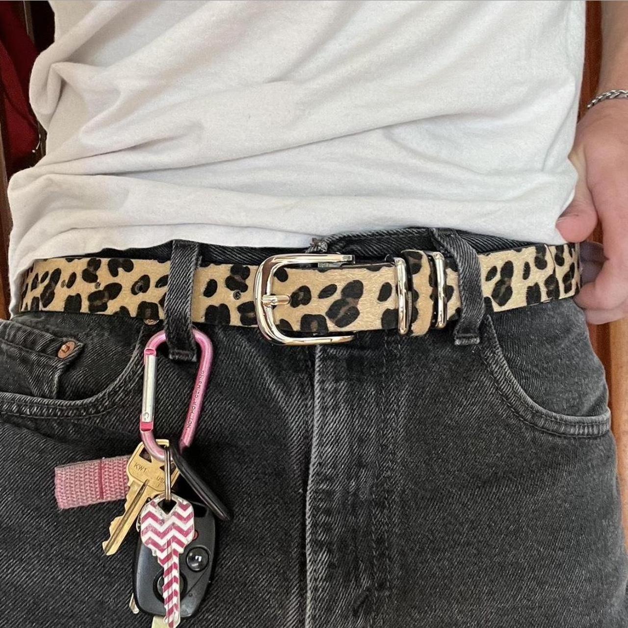 y2k/2000s grunge leopard print belt super suck... - Depop