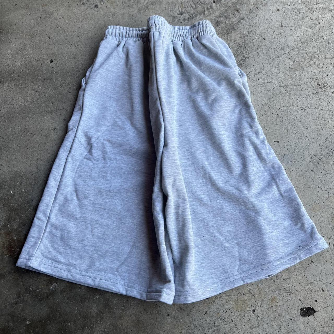 y2k/2000s monster baggy grey sweats jorts super... | Depop