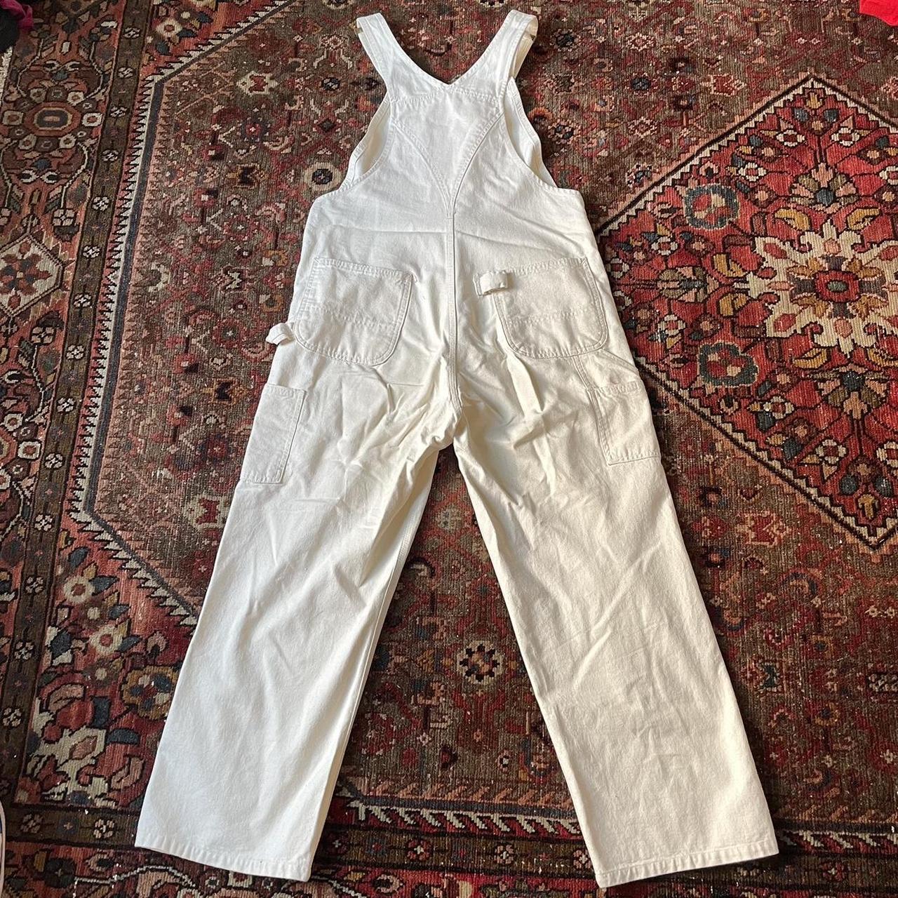 Carhartt Cream Canvas Carpenter Overalls Perfect... - Depop