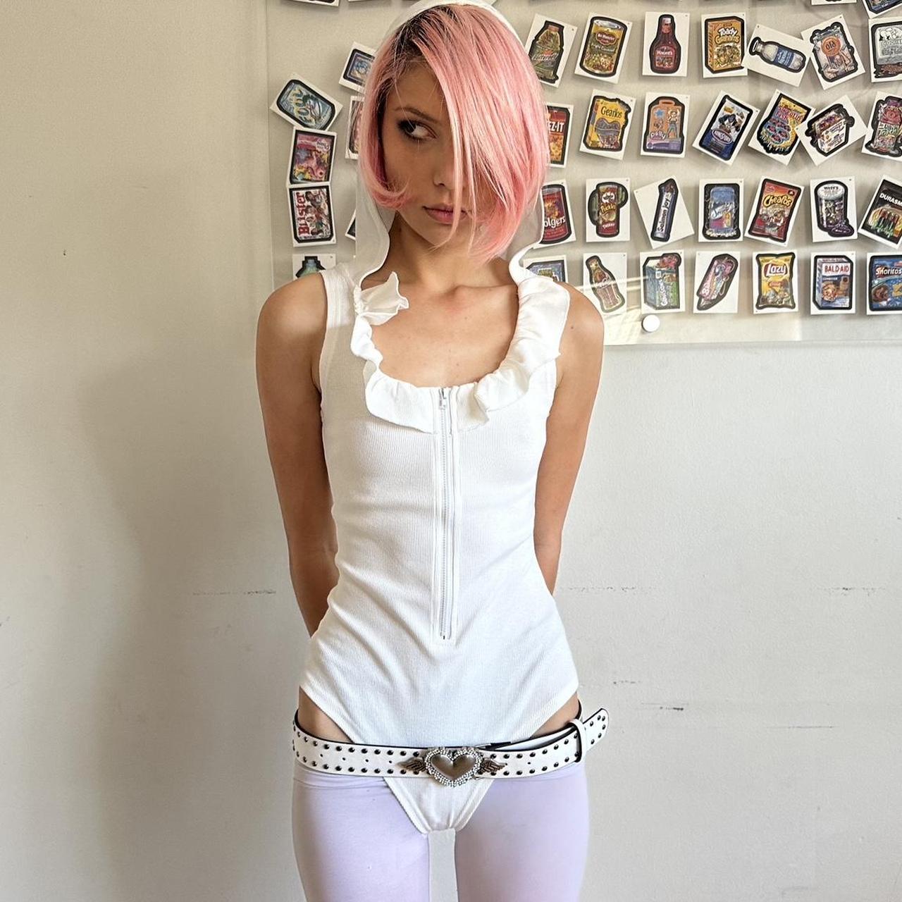 Sabrina body suit. Made out of ribbed tank top... | Depop