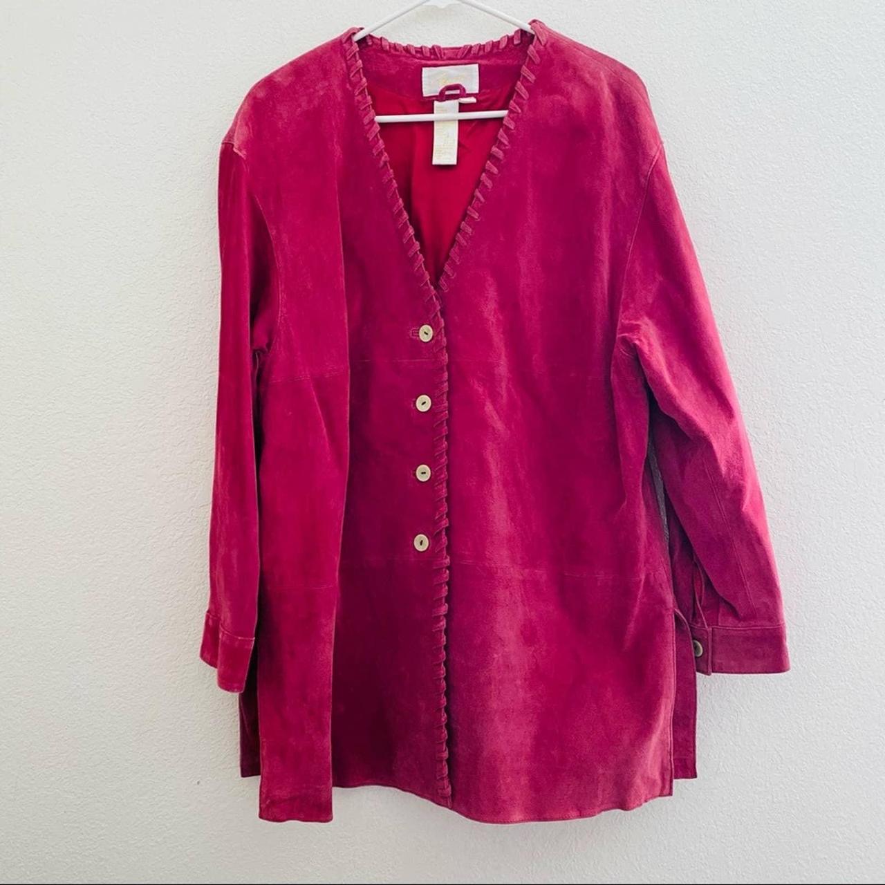 Vintage Agape pink suede leather jacket - Depop
