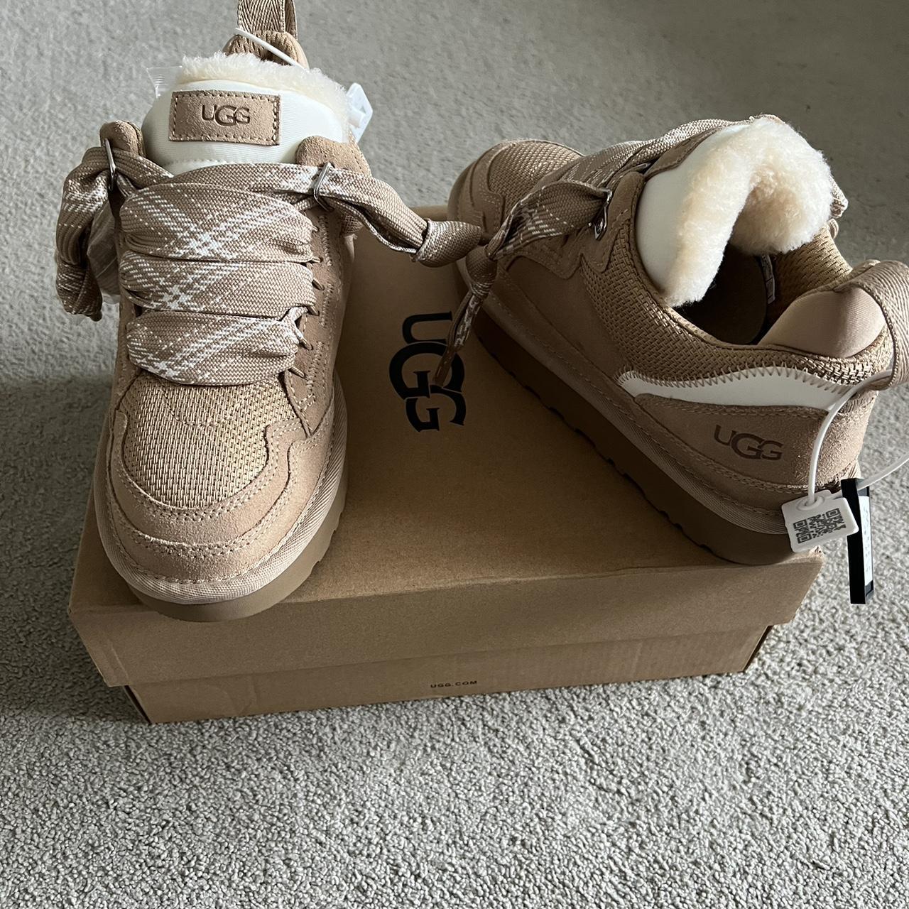 Brand new unworn Ugg trainers oatmeal colour with a... - Depop