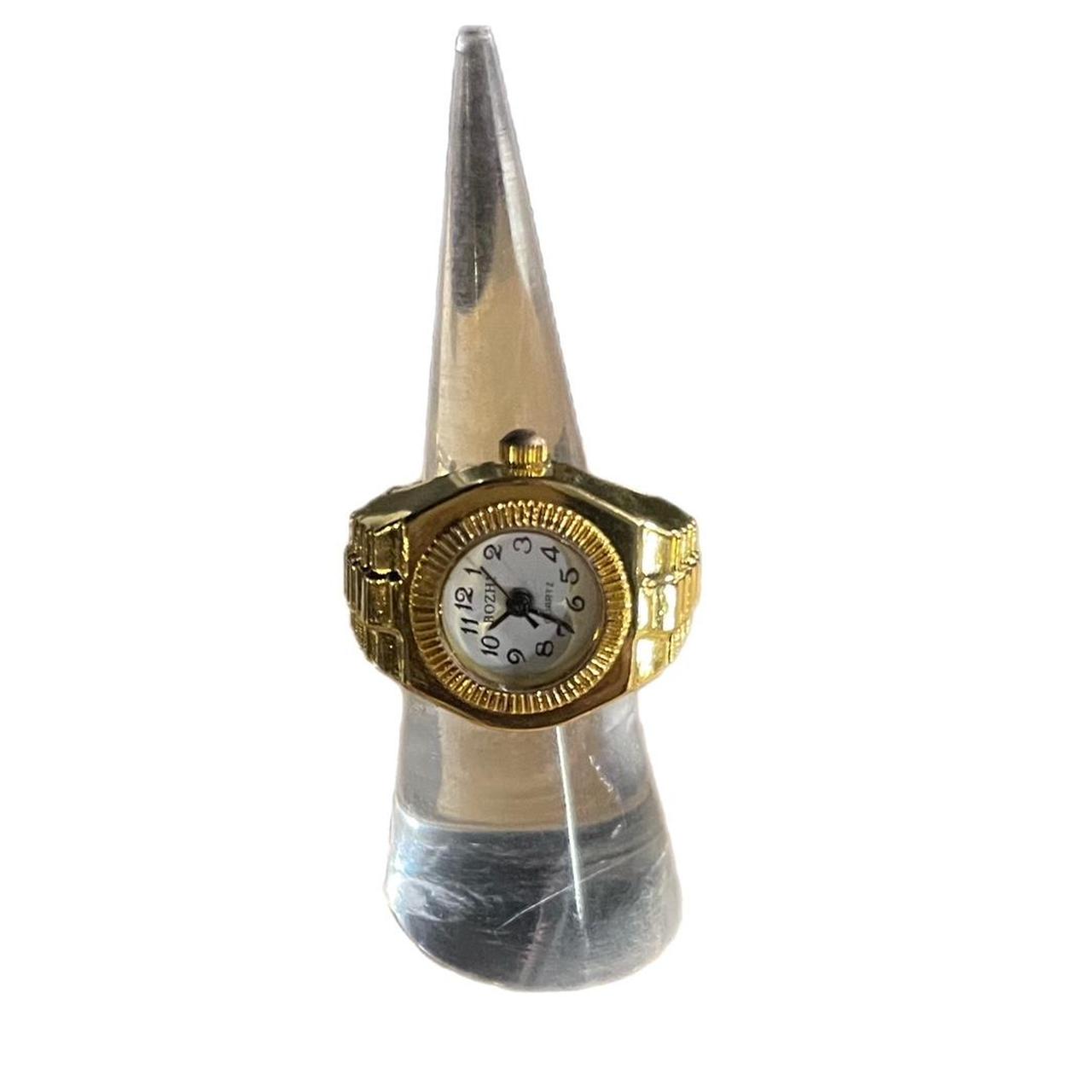 14K Gold Plated Vintage Watch Ring rare gold ring... - Depop